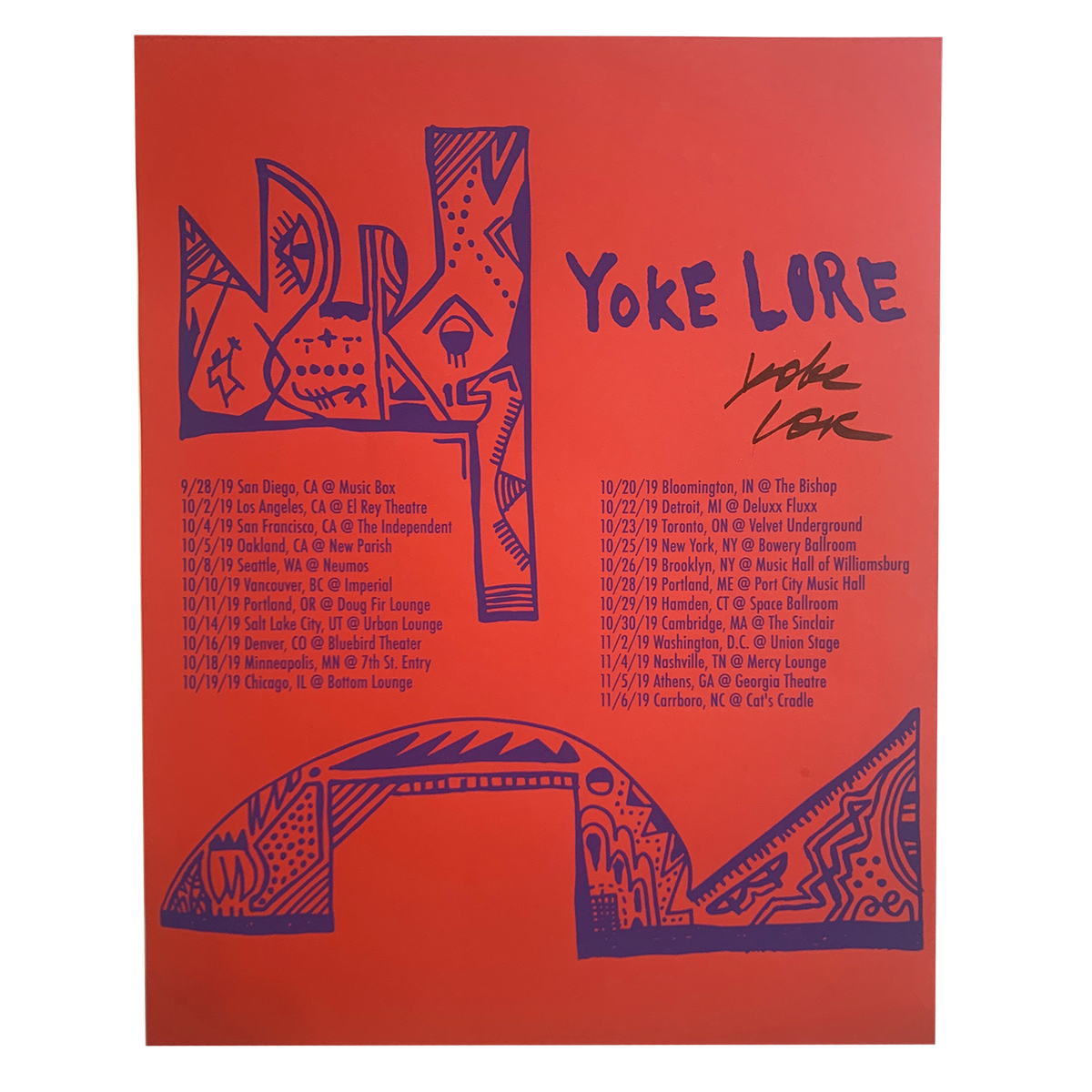 Yoke Lore Tour Poster (Red) – Missingink Shop